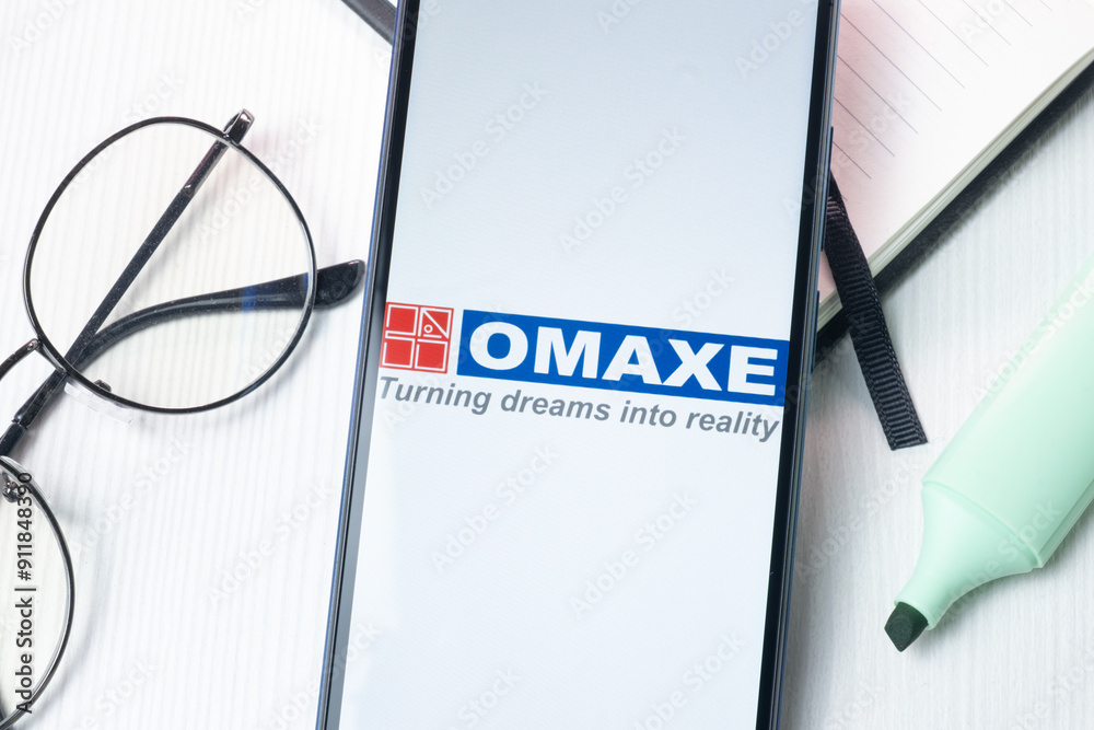 New York, USA - 1 August 2024: Omaxe Logo on Phone Screen, Company Icon ...
