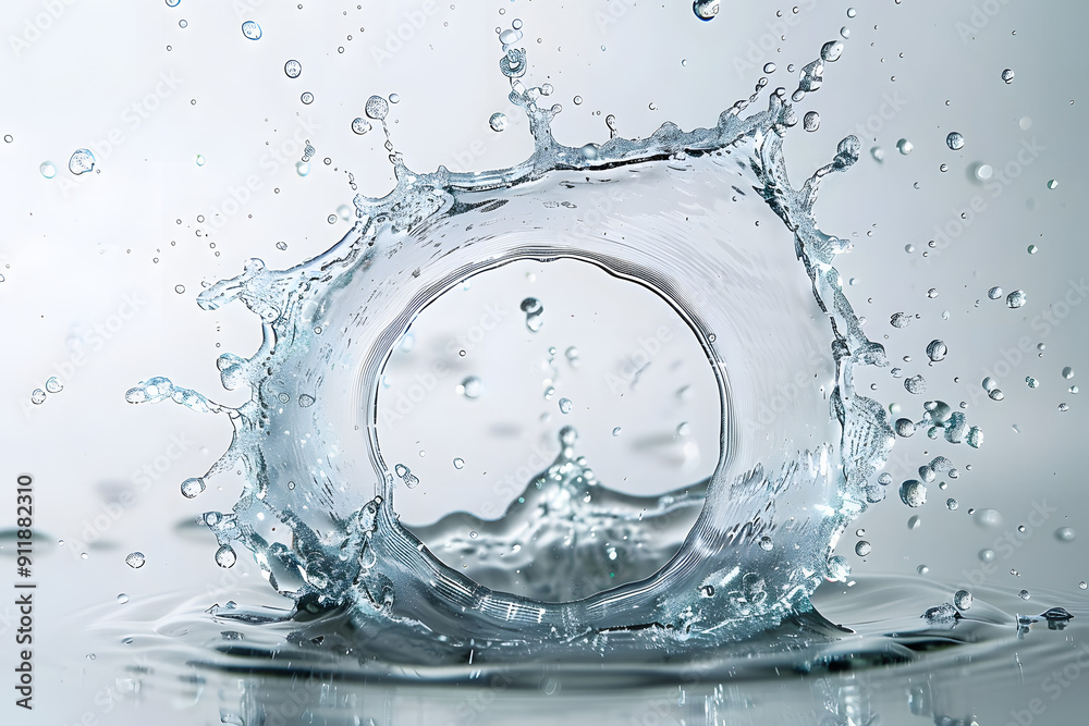 dynamic water splash forming perfect circle highspeed photography crisp ...