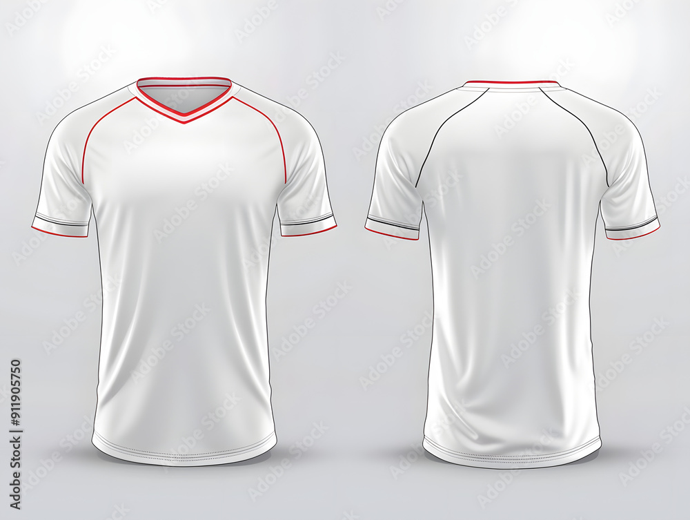 ภาพประกอบสต็อก Blank white sports shirt jersey design template with ...