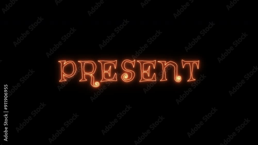 Present text animation, neon effect. Alpha channels, overlays. Best for ...