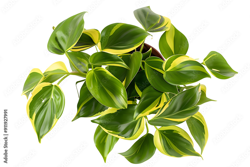 Top view of tropical 'Philodendron Hederaceum Scandens Brasil' creeper ...