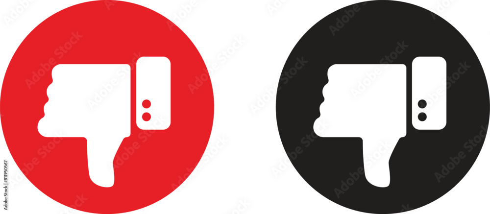 Dislike Thumb Icon. Thumbs down dislike icon isolated on transparent ...