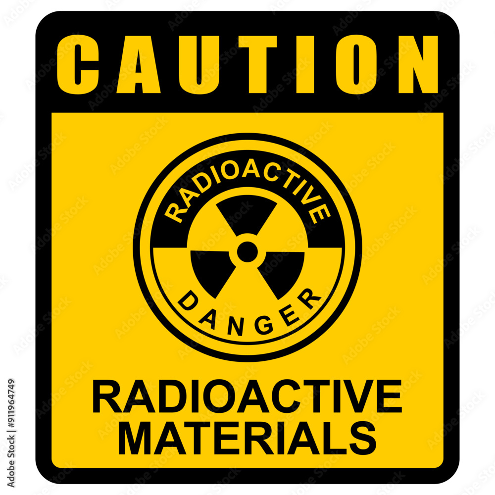 Warning, danger, caution, Radioactive label and sticker vector Stock ...