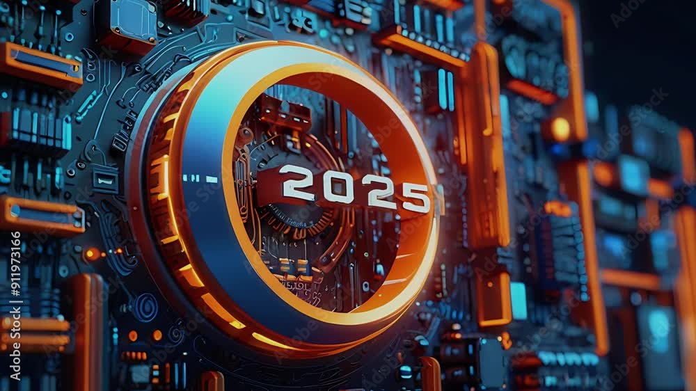 Futuristic 2025 Digital Circuit: High-Tech, Neon-Infused Circuit Board ...