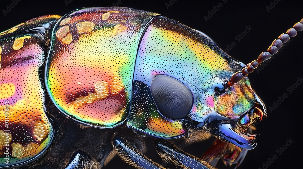 A magnified view of a beetleâ€™s exoskeleton is depicted in this photo ...