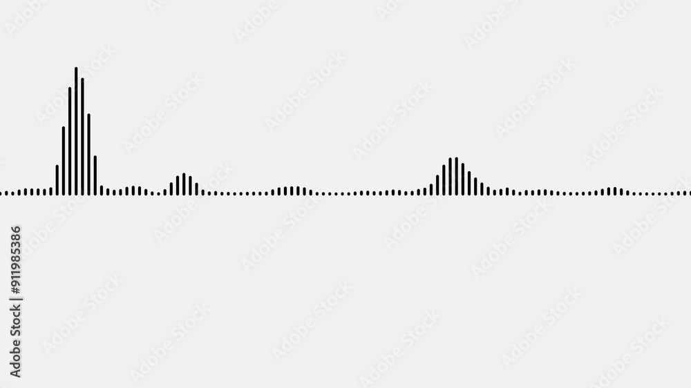 Audio spectrum animation, abstract music sound wave or audio isolated ...