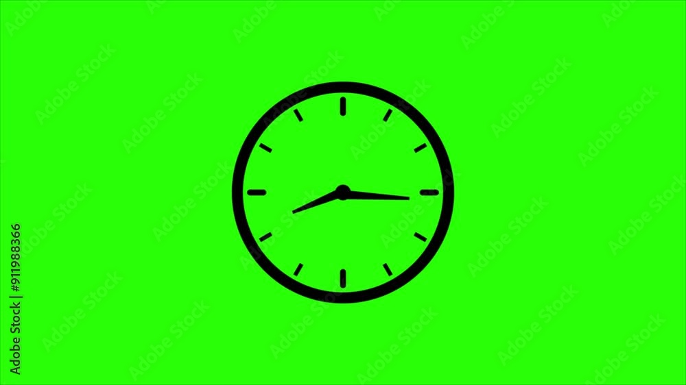 animation of the clock face at twelve o'clock green screen, Simple ... animation of the clock face at twelve o'clock green screen, Simple ...