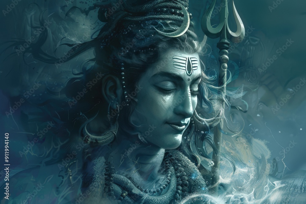 A Depiction of Shiva, the Hindu God of Destruction and Transformation ...
