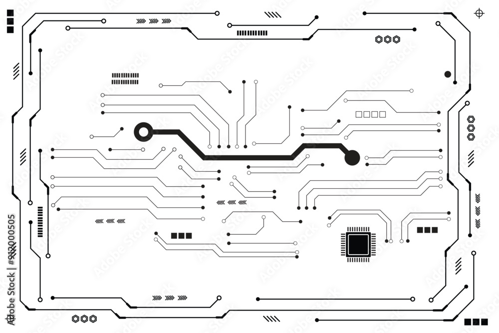 Black control panel abstract modern technology futuristic interface hud ...