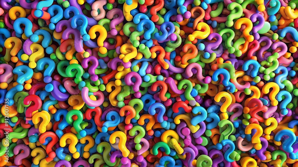 Colorful background with question marks scattered across, perfect for a ...