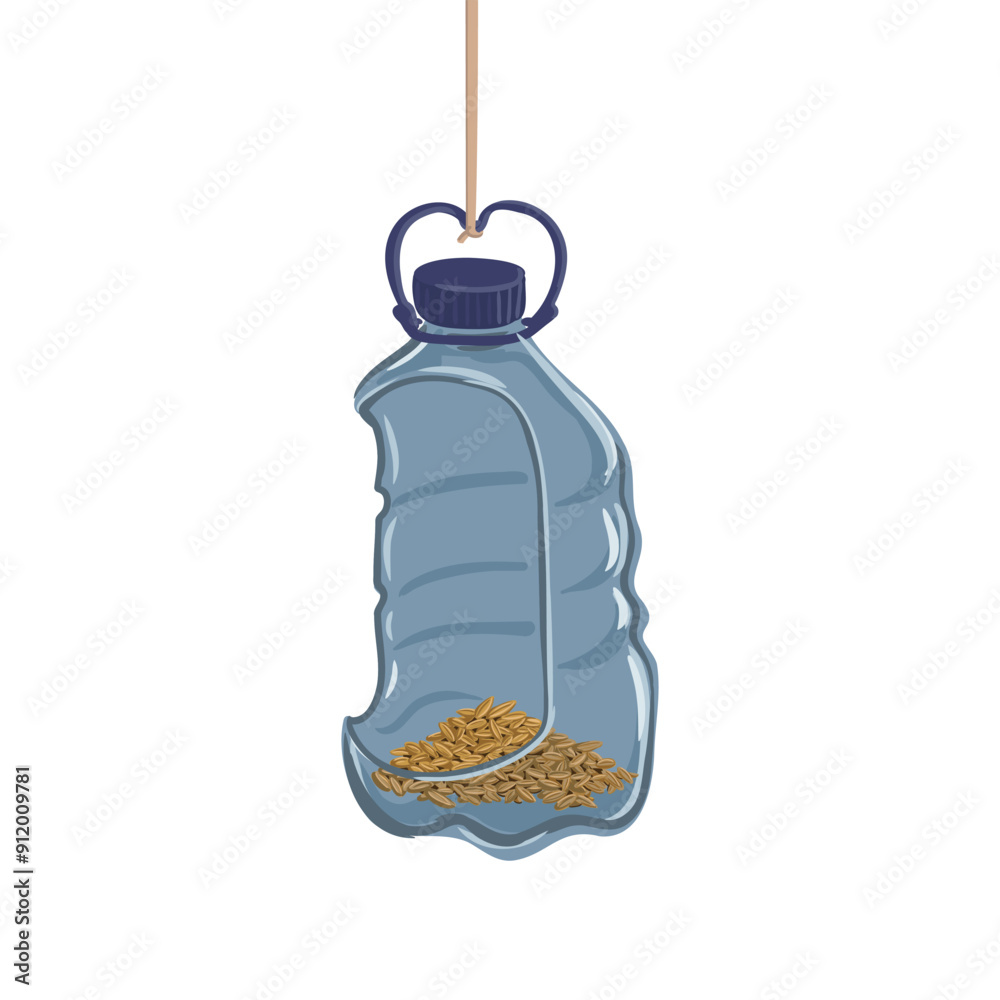 vector drawing bird feeder is made from plastic water bottle, waste ...