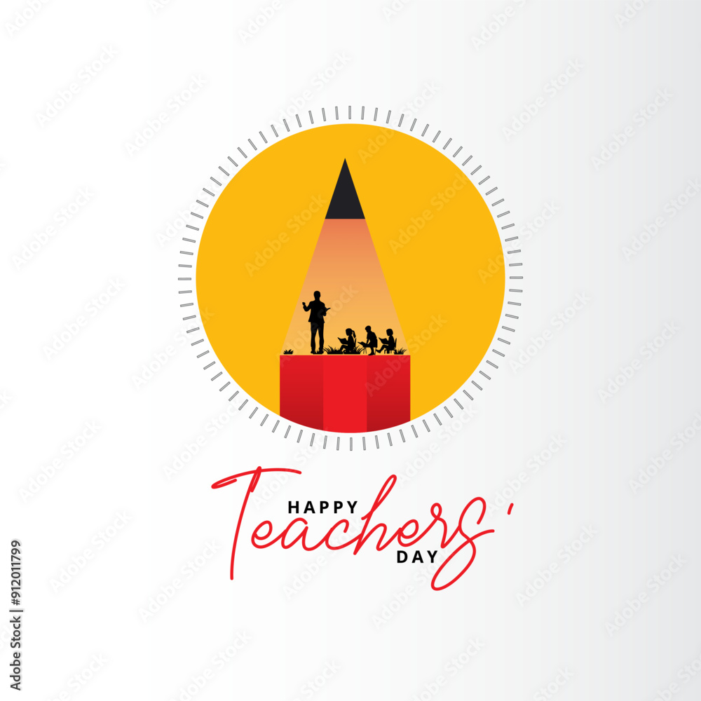 Happy Teachers Day Design for banner posters, World Teacher's Day Logo ...