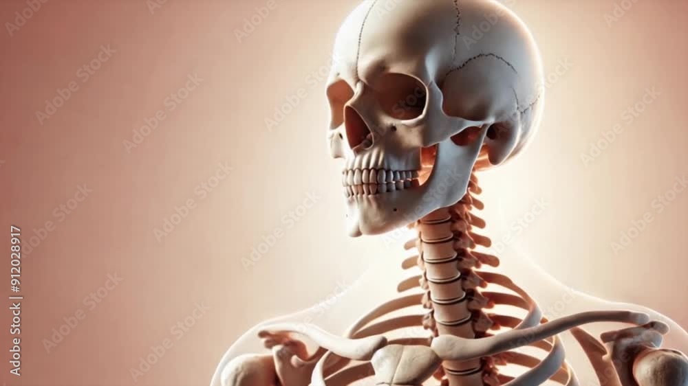 Detailed 3D Skull Bone Anatomy Animation - Human Skull Structure with ...