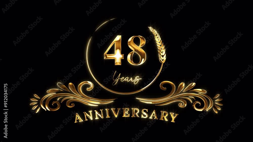 48th Anniversary Celebration. Happy 48 Years Anniversary Animation in ...