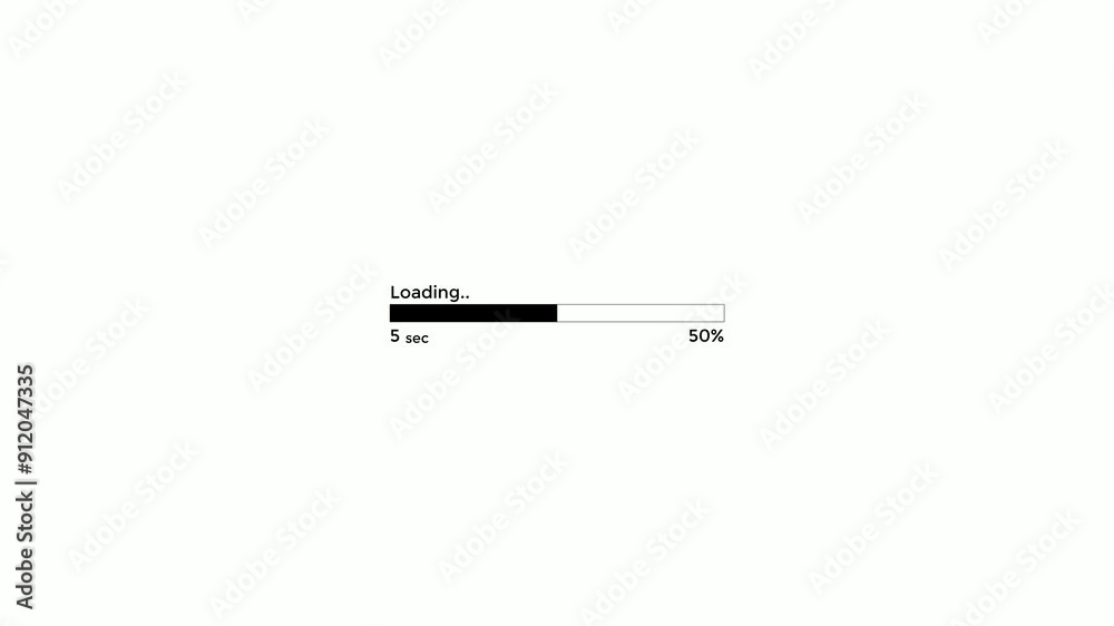 White Progress bar indicator from 0 to 100 increasing percentage in 5 ... White Progress bar indicator from 0 to 100 increasing percentage in 5 ...