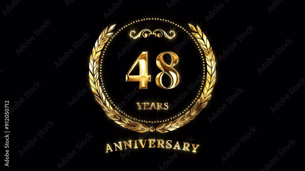 48th Anniversary Celebration. Happy 48 Years Anniversary Animation in ...