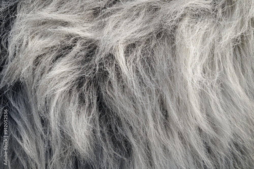 Close-up of woolly mammoth fur, showing thick, insulating layers and ...