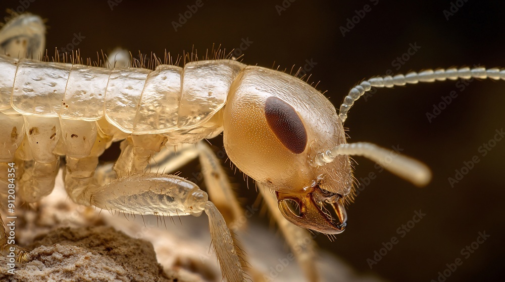 A detailed close-up of a termite queen showcases the extraordinary ...