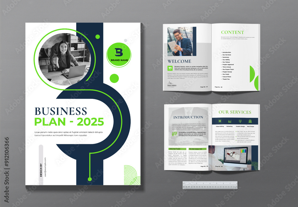 Business Plan Template Layout Stock Template | Adobe Stock