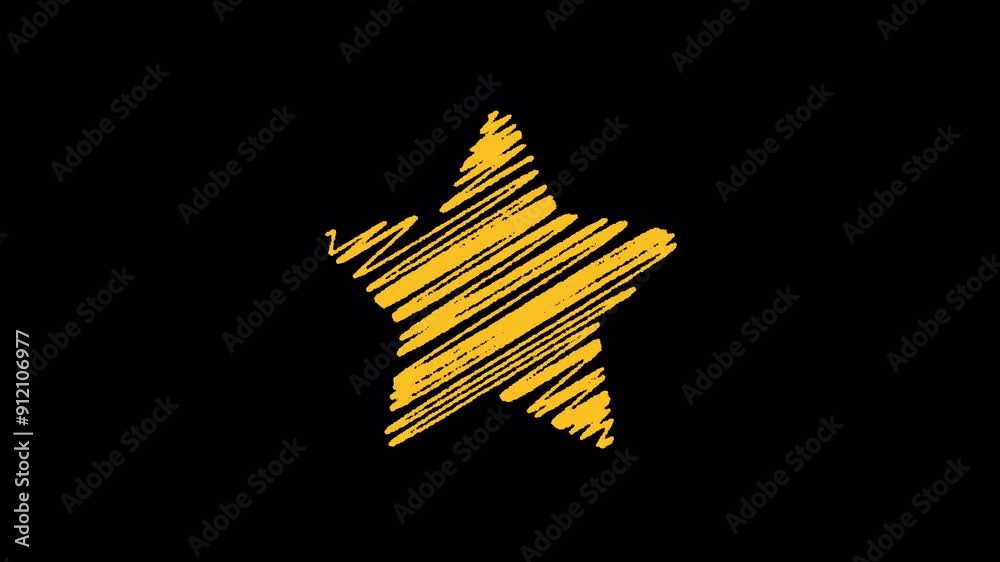 Animation of a star with rough textured. Hand drawn a star on isolated ...