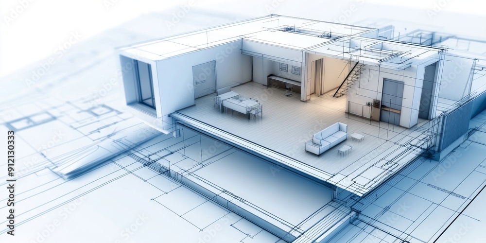 A detailed blueprint of an apartment layout, showcasing the interior ...