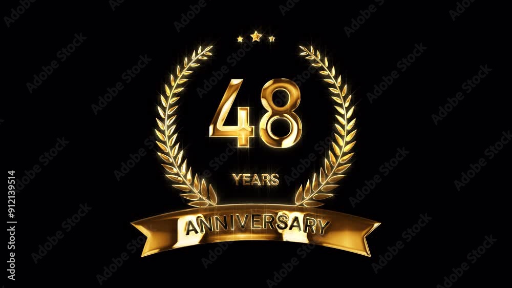 48th Anniversary Celebration. Happy 48 Years Anniversary Animation in ...