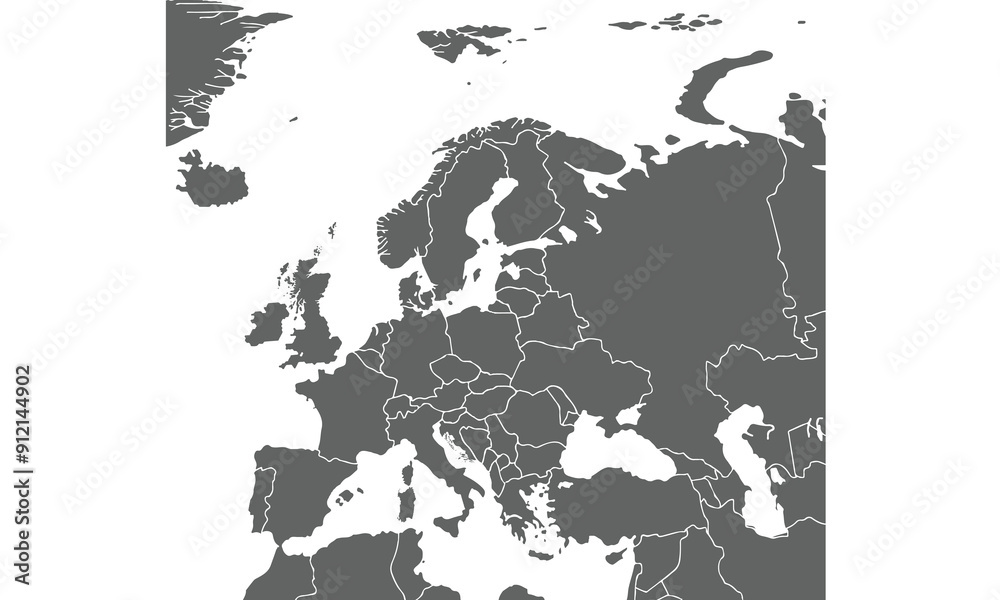 Europe map isolated on white background. for website layouts ...