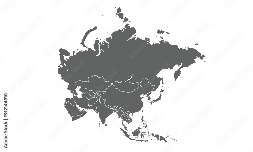 Asia map isolated on white background. for website layouts, background ...