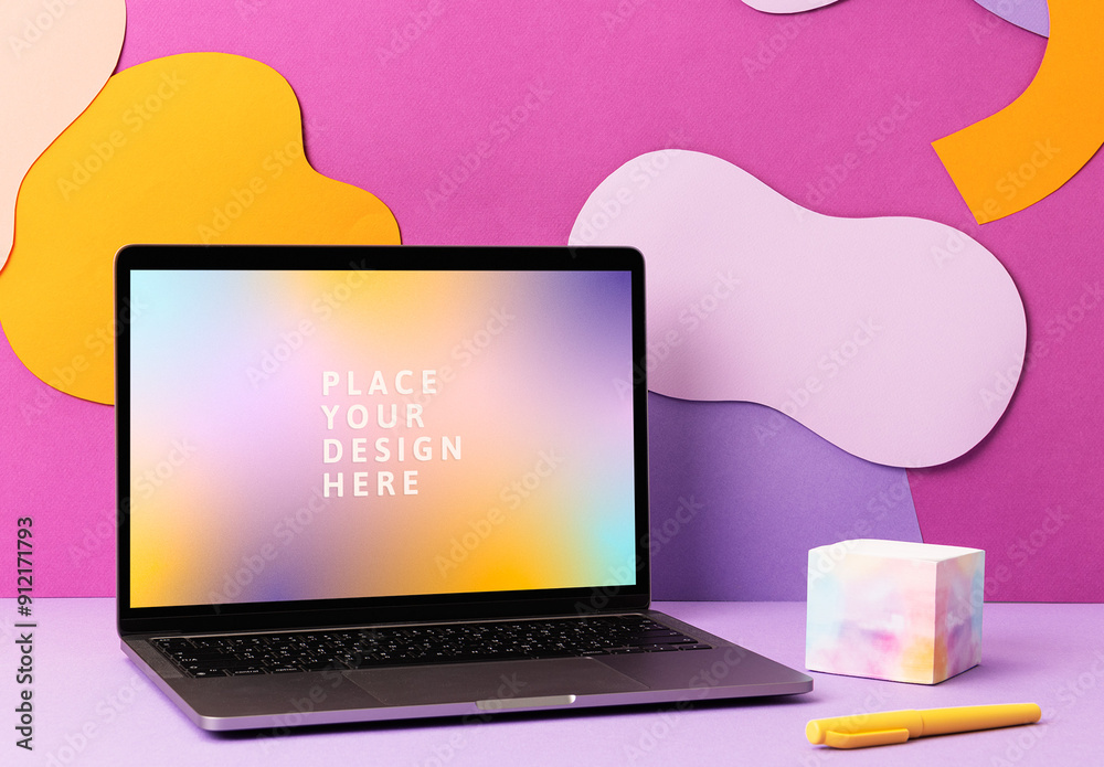 Screen Computer Laptop Mockup Stock Template | Adobe Stock Screen Computer Laptop Mockup Stock Template | Adobe Stock