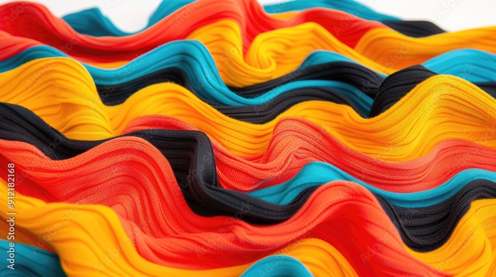 Vibrant Dynamic Dimensional Textile Patterns with Flowing Colored Waves ...