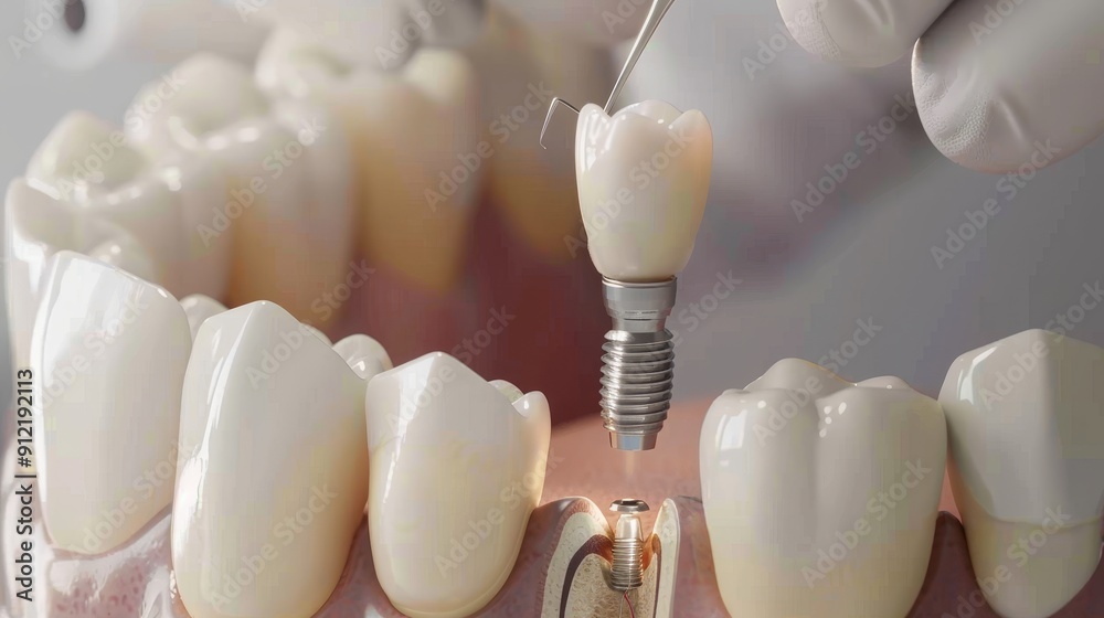 Dental Implant Procedure: Close-up of Implant Placement - A dental ...