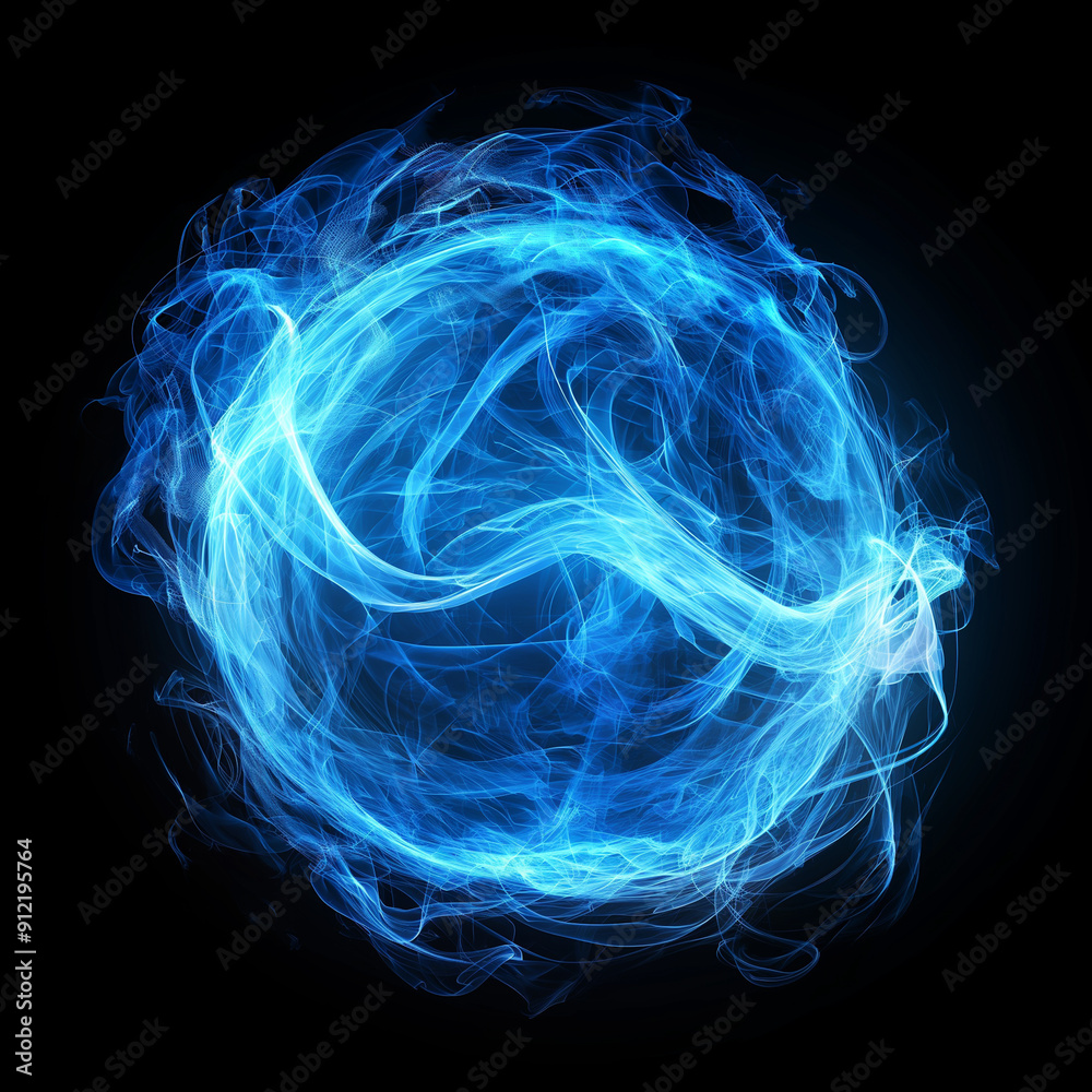 Electric Blue Fireball. An enchanting image of an electric blue fireball, with swirling flames ...
