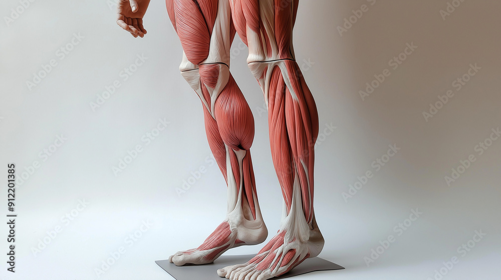This is an anatomical model of human legs, showcasing the detailed ...