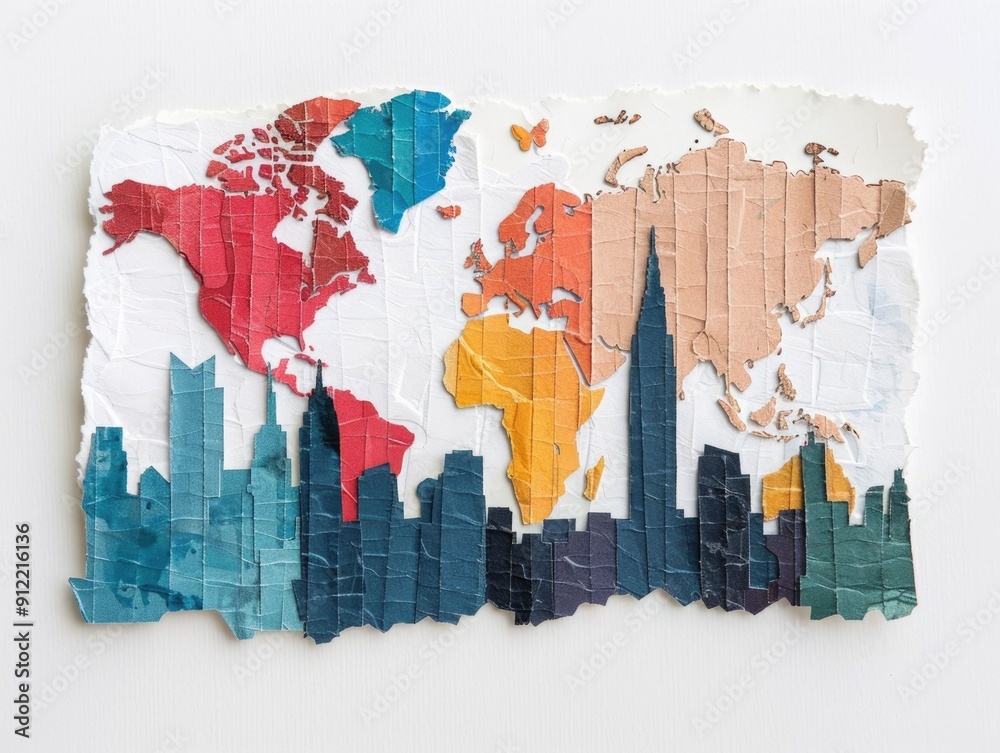 Visually captivating collage artwork featuring a diverse array of ...