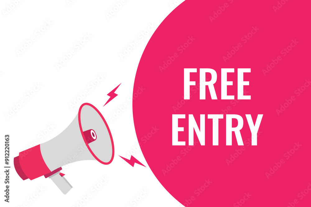 free entry button, banner, label, template for website. free entry text ...