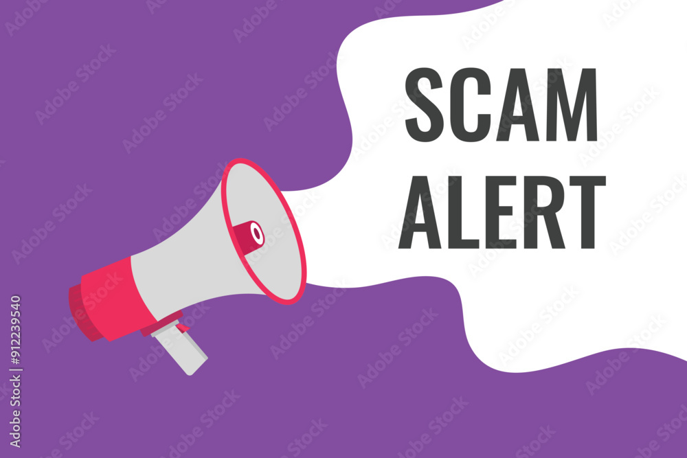 scam alert button, banner, label, template for website. scam alert text ...