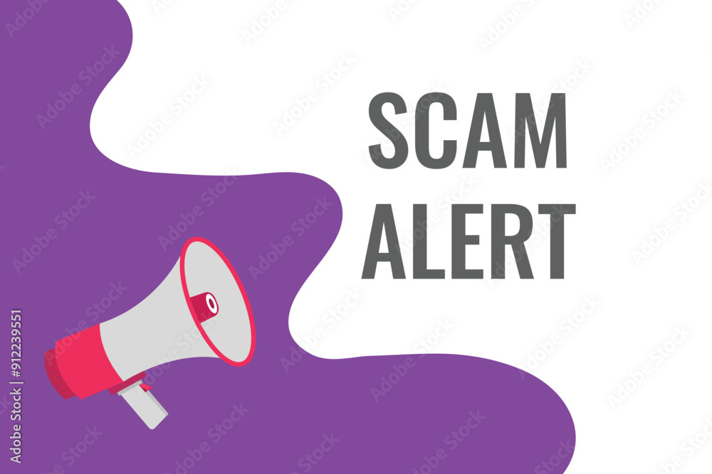scam alert button, banner, label, template for website. scam alert text ...
