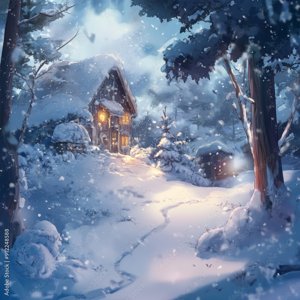 Secrets of the Snow: An Animated Winter Scene Unveiling Hidden ...