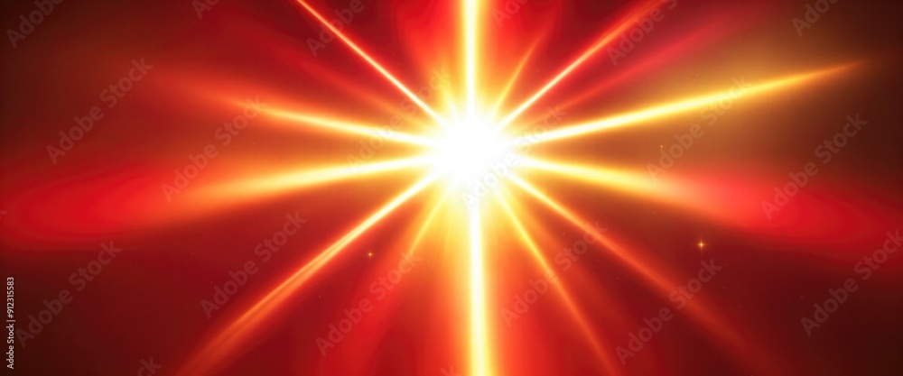 Red light burst with the color of yellow, golden sparkling abstract ...