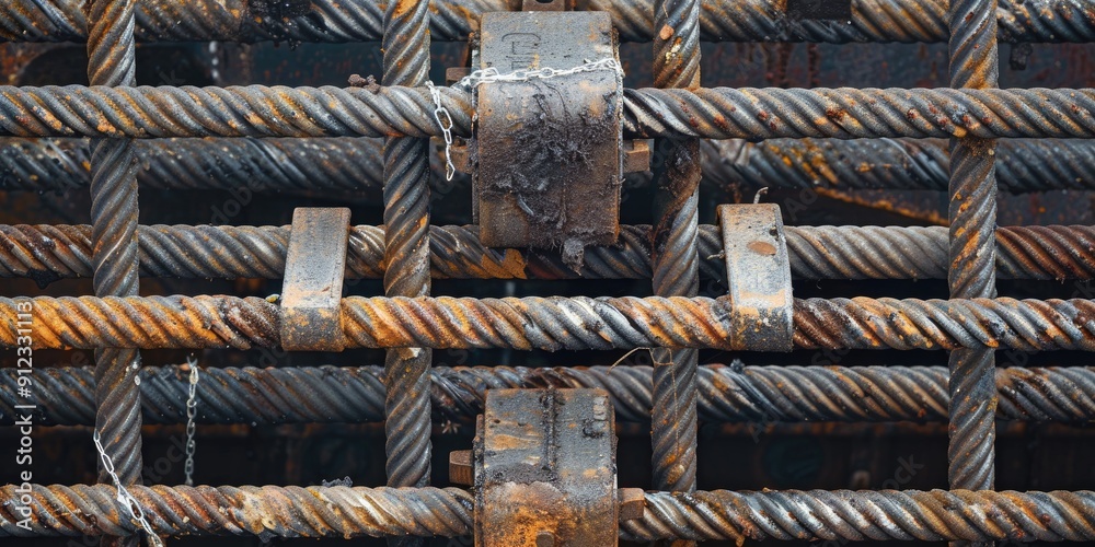 Steel pipes for pulling cables through square reinforcement mesh to ...