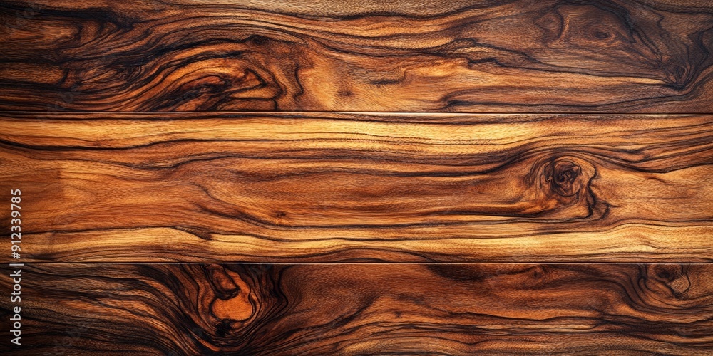 Birdâ€™s eye view of a polished koa wood surface, rich in color with ...