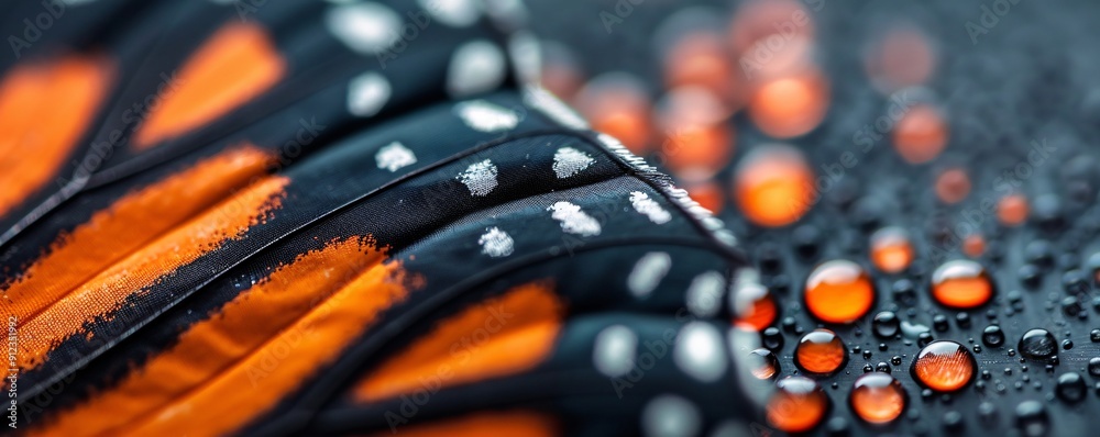 Ultra-detailed photograph of a monarch butterfly wing scale ...
