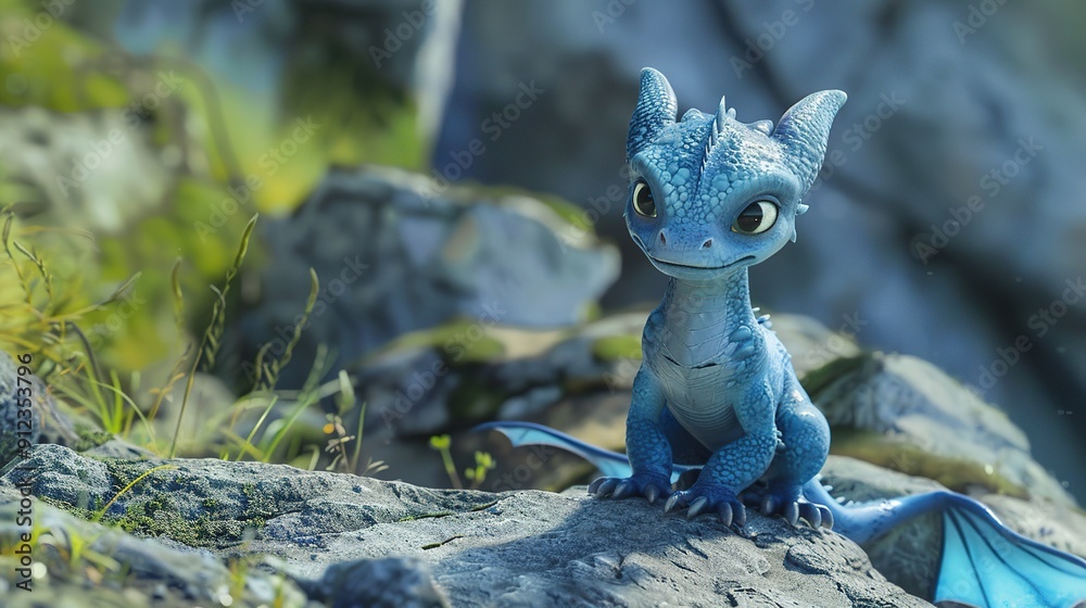 "Enchanted Little Blue Dragon: A Magical Creature of Legends and Lore ...