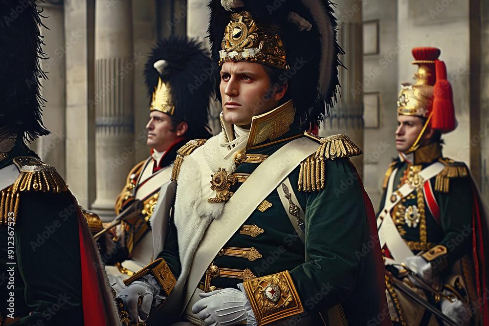 Napoleon Bonaparte, Emperor of the French, military leader in the dress ...
