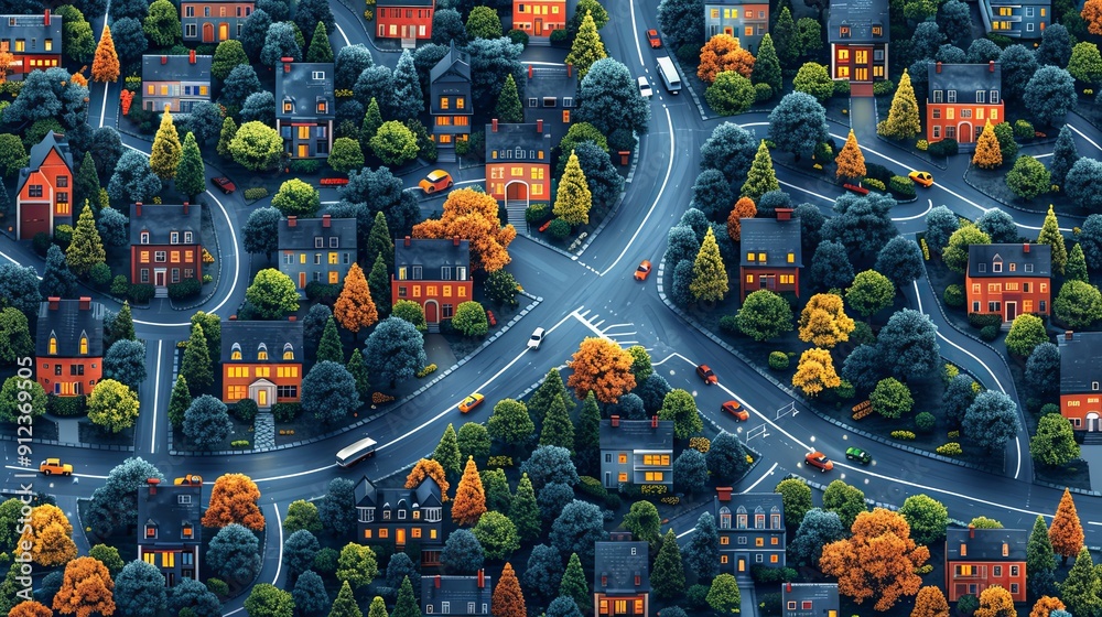 vector, illustration, Great city map creator.Seamless pattern map and ...