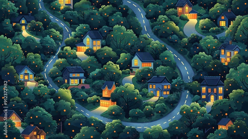 vector, illustration, Great city map creator.Seamless pattern map and ...