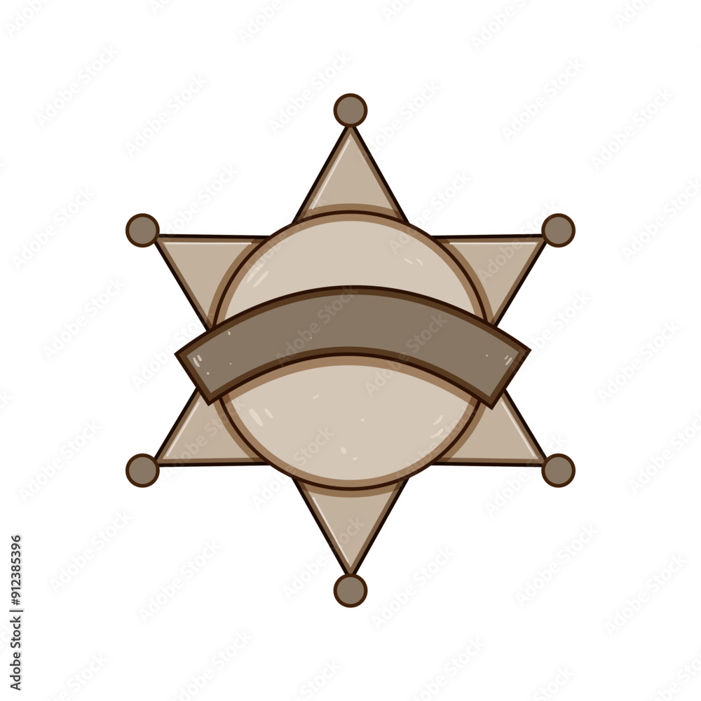 symbol sheriff badge cartoon. sign cowboy, western texas, officer ...