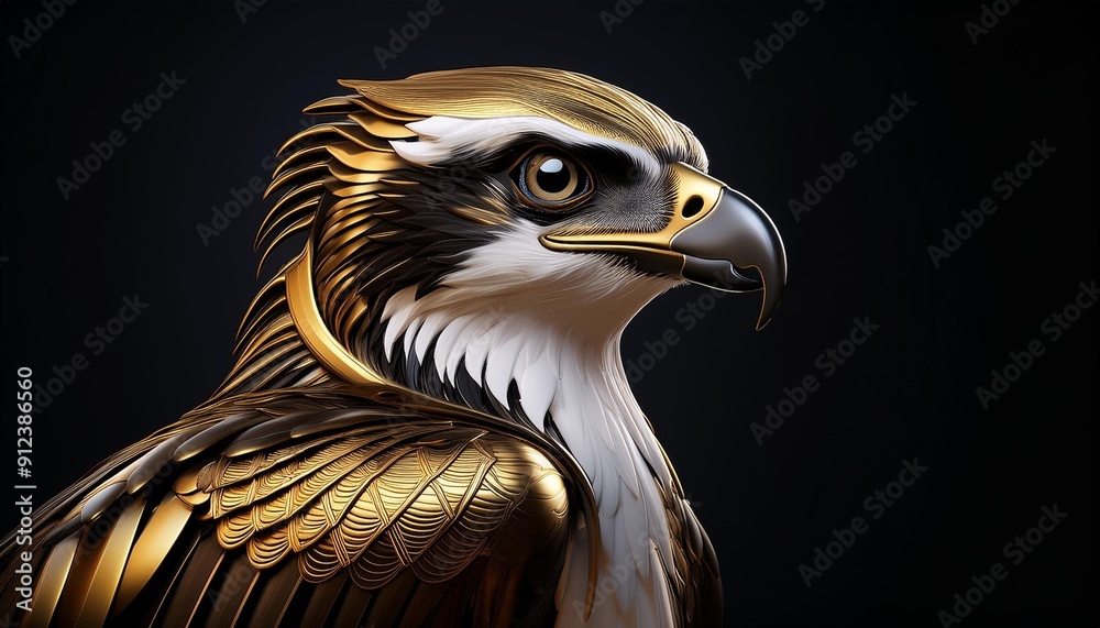 Design a logo of a golden osprey with precise, dynamic lines. Stock ...