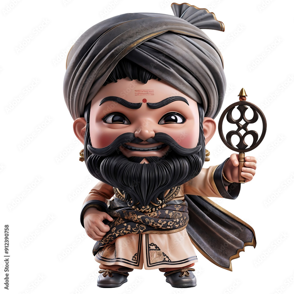 Cute Sikh priest on transparent background. World religions and Sikhism ...