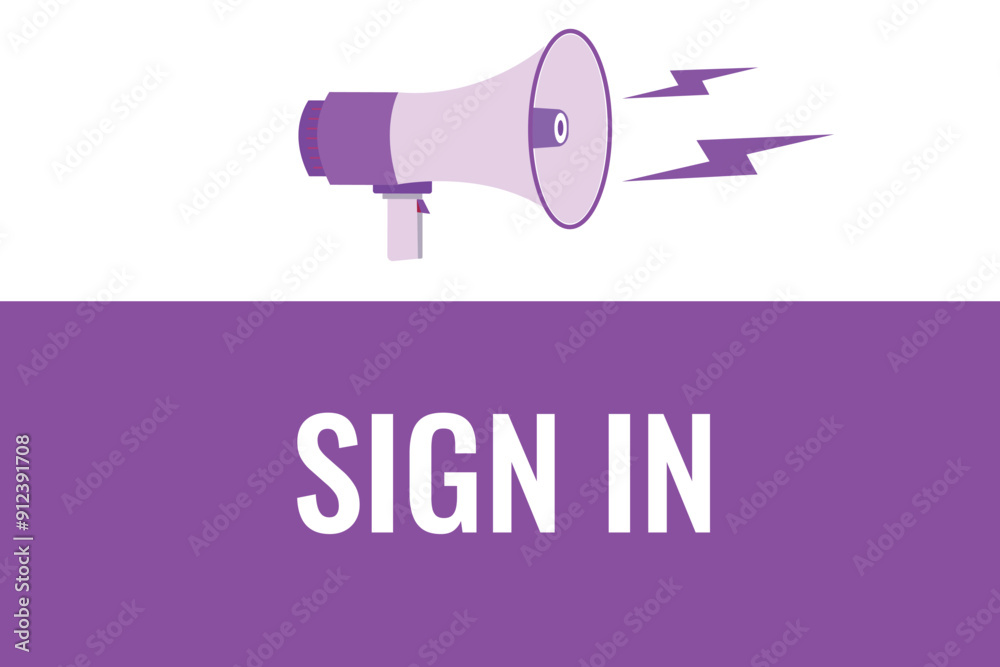 sign in button, banner, label, template for website. sign in text with ...